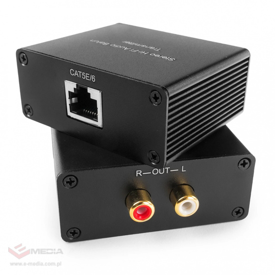 Przedłużacz Transmiter Audio 2x RCA 500m LAN SPA-LHF02 | e-media.com.pl
